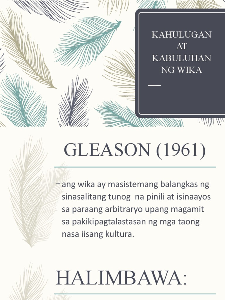 Kahulugan at Kabuluhan NG Wika | PDF