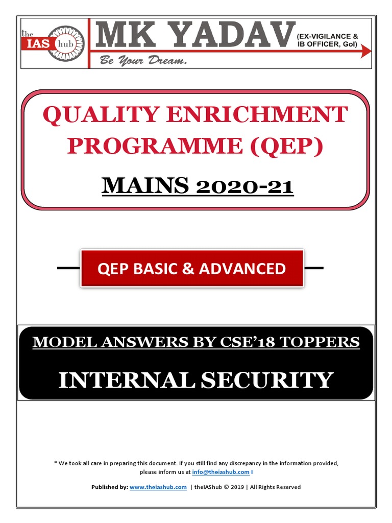 3 Toppers Answers - Internal Security - QEP 2020 - theIAShub - F - I | PDF