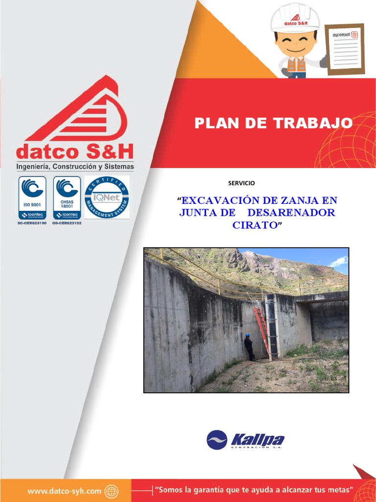PLAN de TRABAJO - Excavación de Zanja en Junta Cirarto | PDF ...