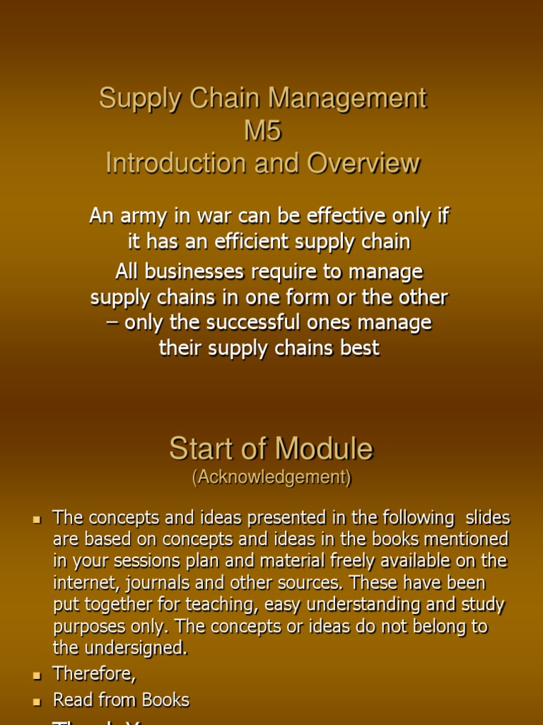OM M5 SCM M5 Notes | PDF | Supply Chain | Supply Chain Management