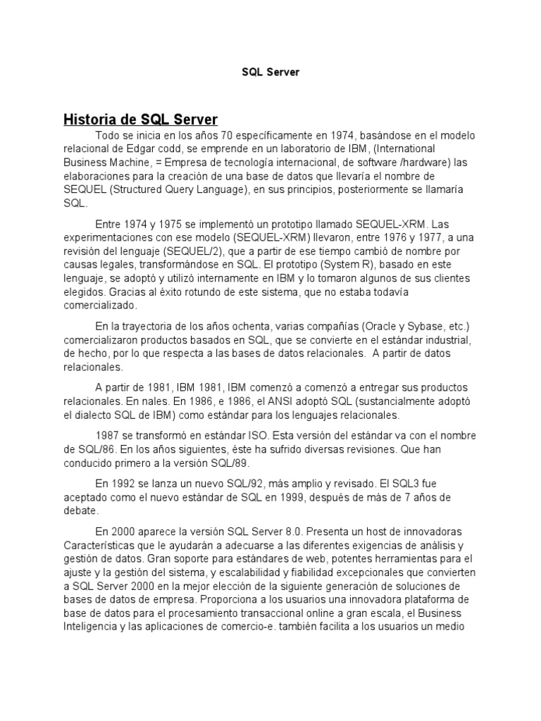 SQL Server | PDF | Servidor SQL de Microsoft | Microprocesador SQL Server | PDF | Servidor SQL de Microsoft | Microprocesador