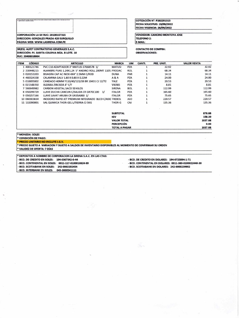 Ferreteria Alfet | PDF