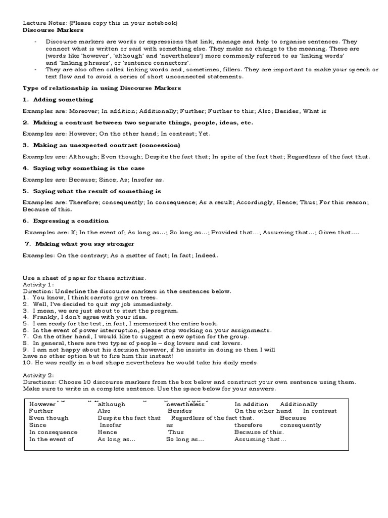 Lecture Notes Day 2 Week 6 Pdf Sentence Linguistics Cognition