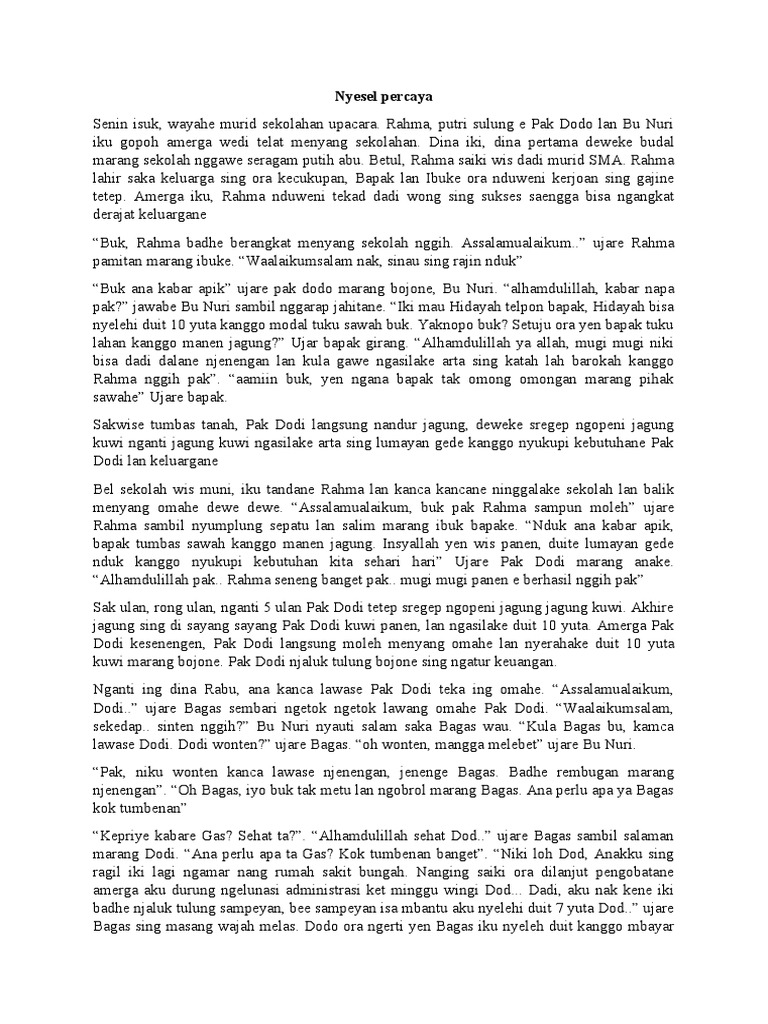 Cerkak Basa Jawa | PDF