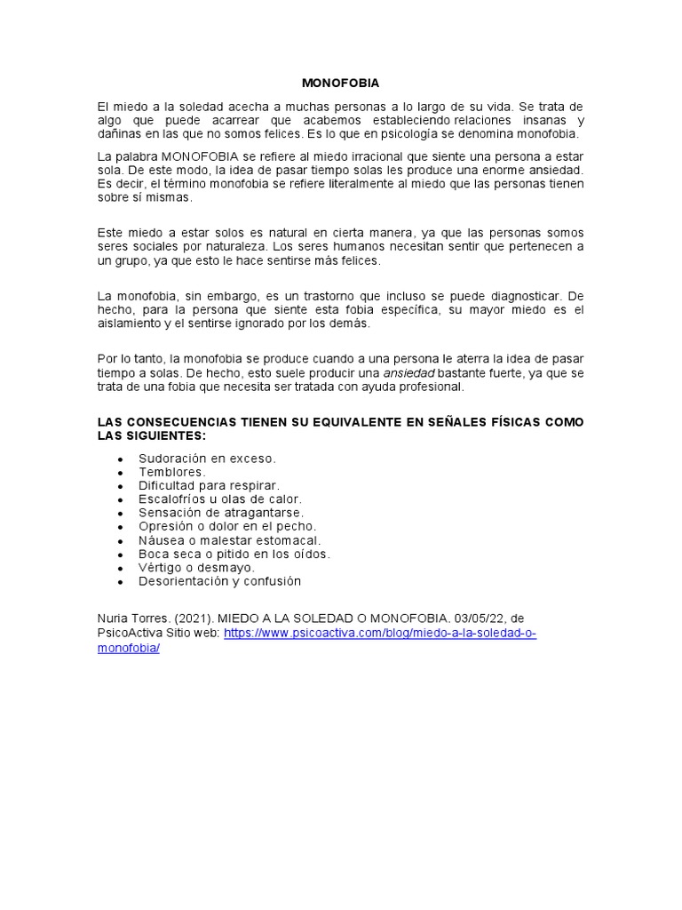 MONOFOBIA | PDF
