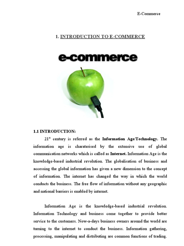 Introduction To E-Commerce | PDF | Electronic Data Interchange | E Commerce