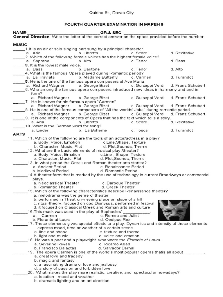 Q4 Grade-9-Tq MAPEH | PDF