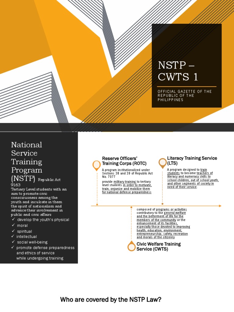 1 NSTP - CWTS | PDF | Service Learning | Community