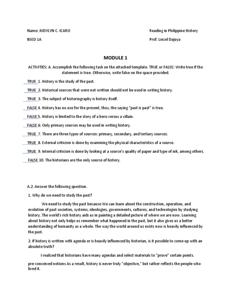 Ge 102 Module 1-3 Judylyn C. Icaro Bsed 1a | PDF | Philippines
