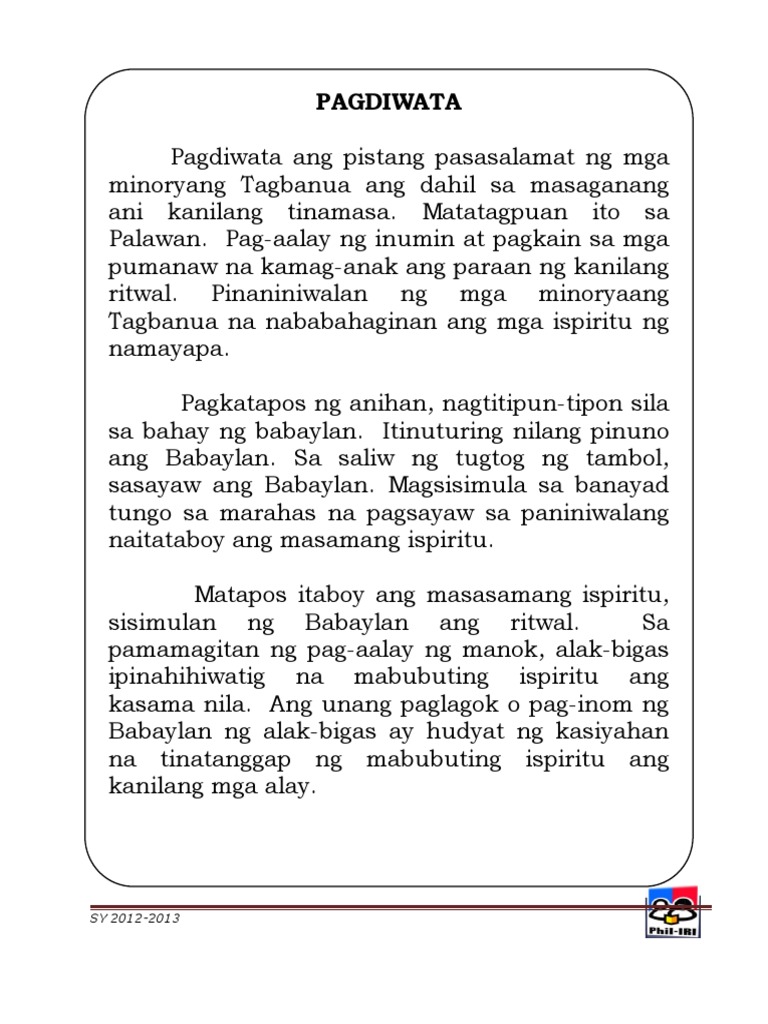 Reading Materials For Grade 3 Filipino Chrismark | PDF