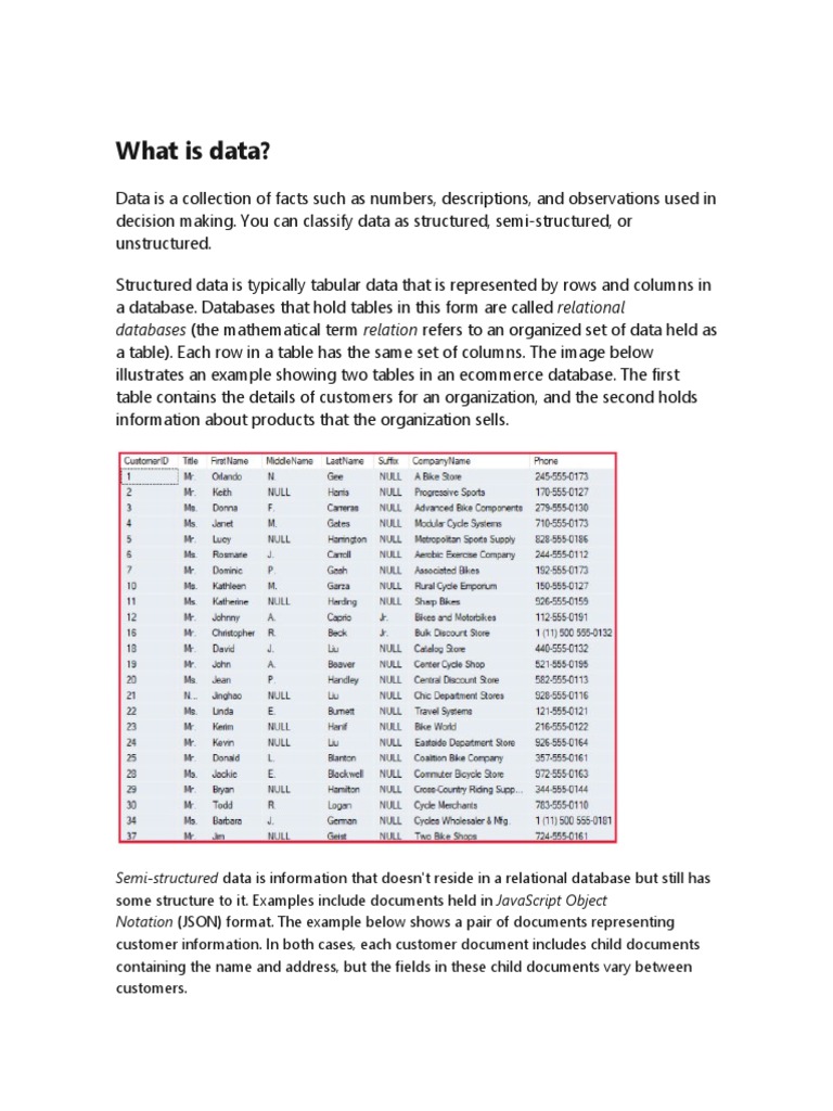 1 - Explore Core Data Concepts | PDF