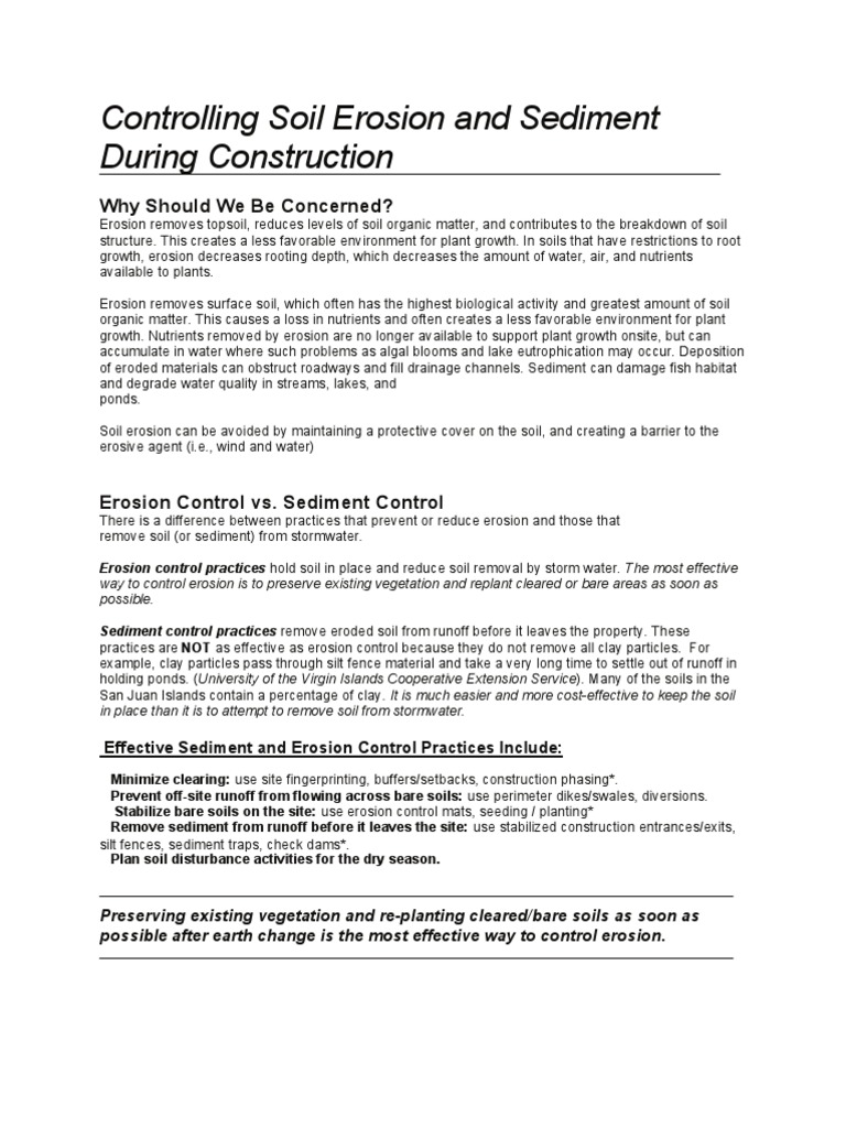 04-06 Erosion Control During Construction | PDF | Erosion | Surface Runoff