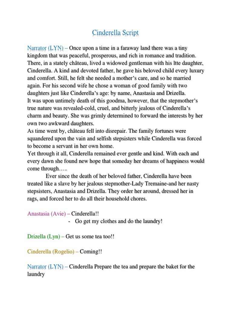 Cinderella Script | PDF | Cinderella