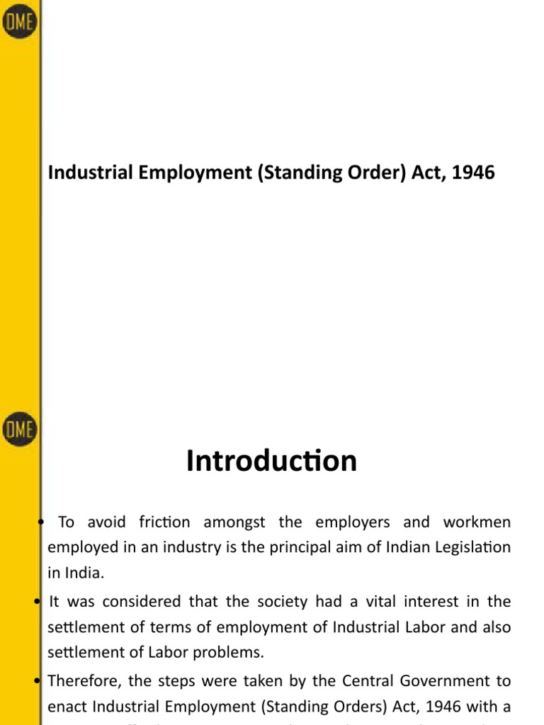 Standing Order Unit II | PDF | Employment | Labour Law