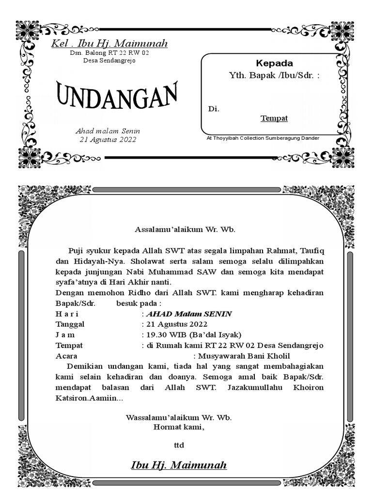 Undangan Kenduri | PDF