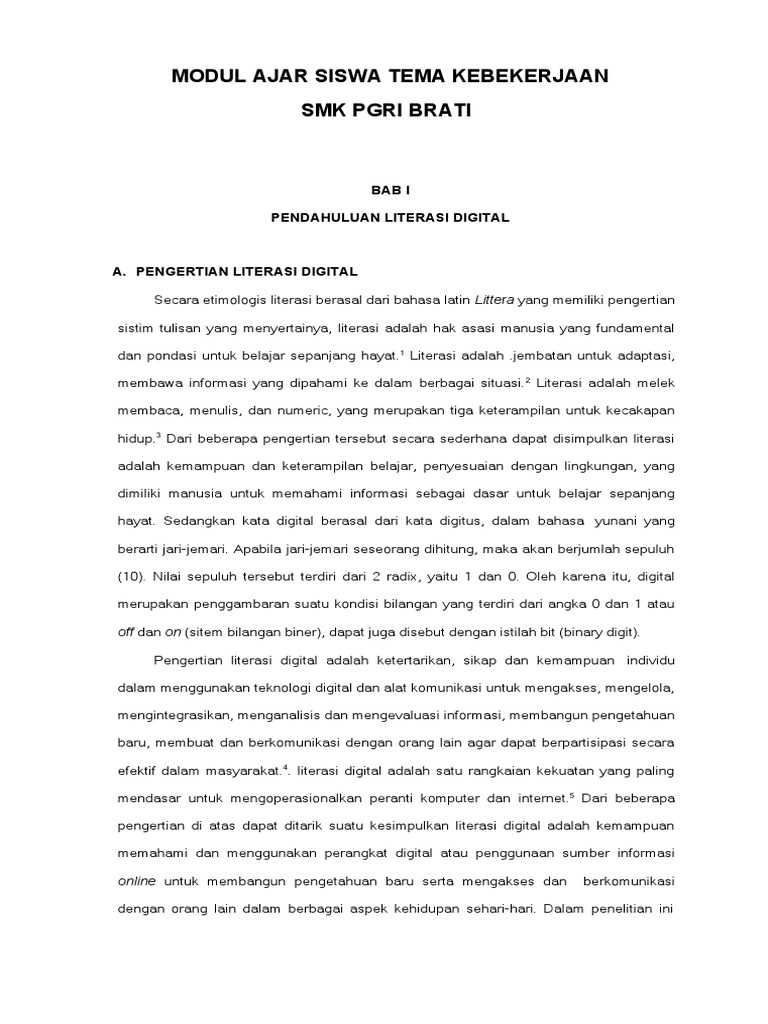 Modul Ajar Literasi Digital SMK | PDF