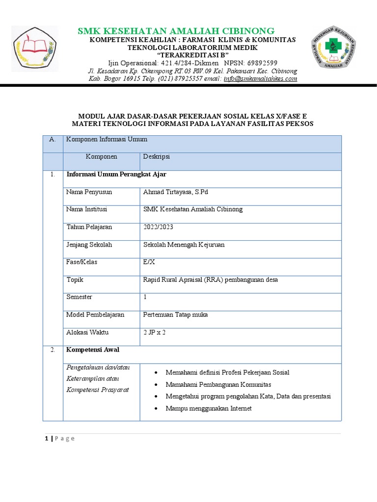 Modul ajar-DDPK2 - RRA | PDF
