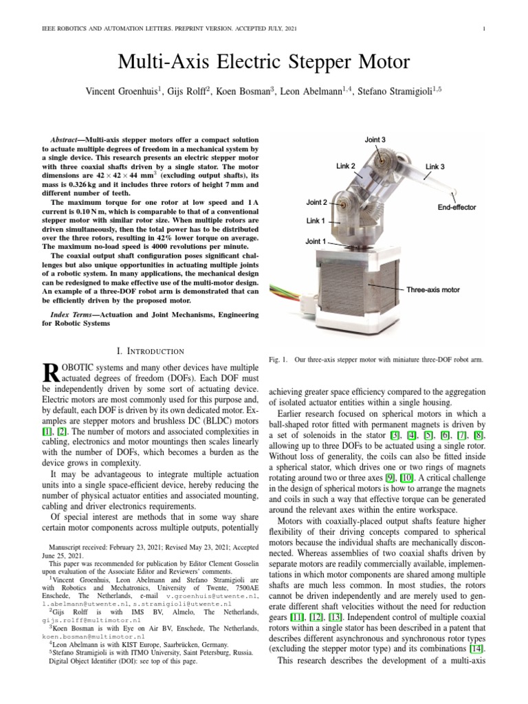 Multi-Axis Electric Stepper Motor | PDF | Electric Motor | Mechanical Engineering
