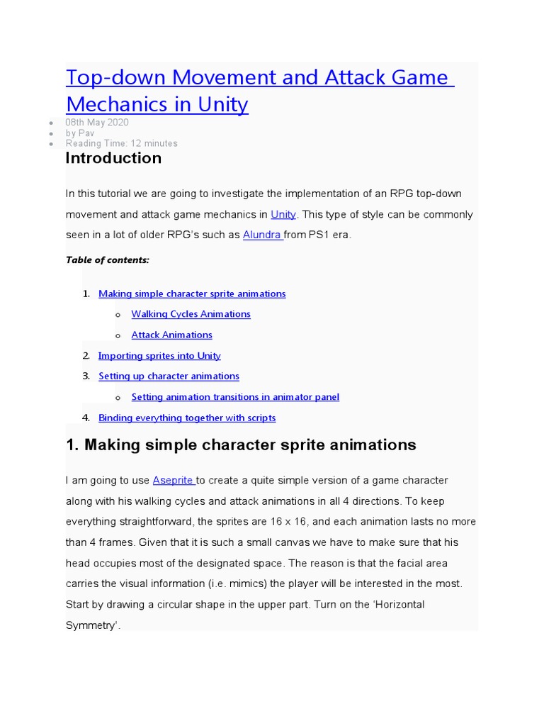 Implementing Top-Down RPG Movement and Attack Mechanics in Unity ... Implementing Top-Down RPG Movement and Attack Mechanics in Unity ...