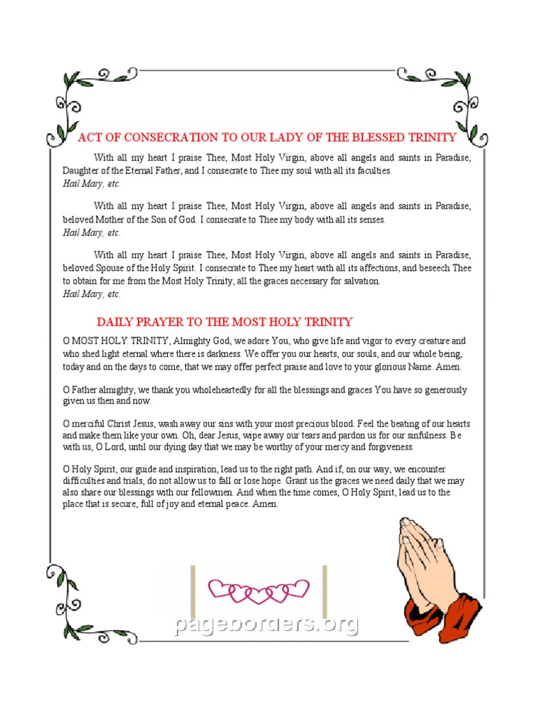 Act of Consecration To Our Lady of The Blessed Trinity | PDF | Mary, Mother Of Jesus | Trinity