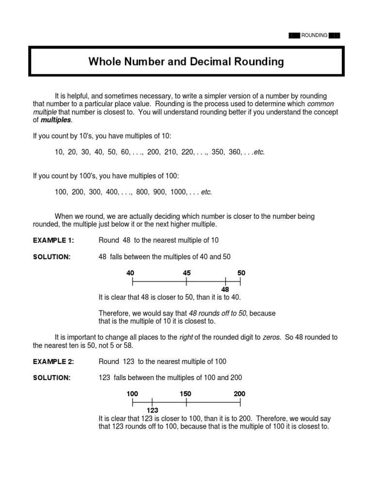 085 Whole Number Decimal Rounding Instruction | Rounding | Physics ...