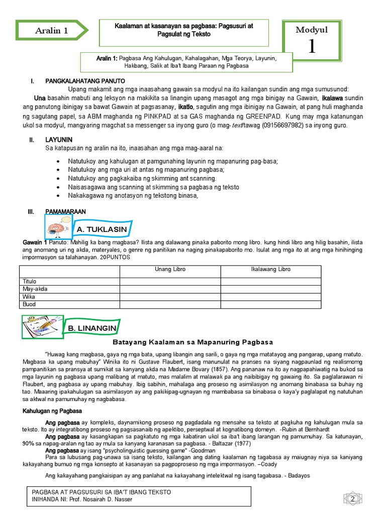 Modyul 1-Aralin 1 | PDF