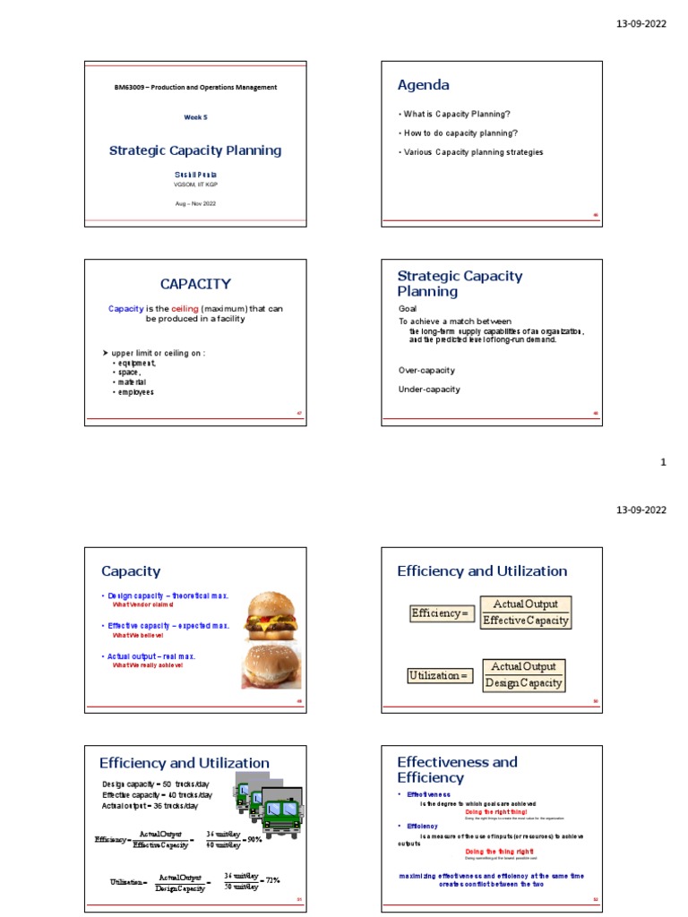 POM - Week 5 - Capacity Planning - Slides | PDF | Efficiency ...