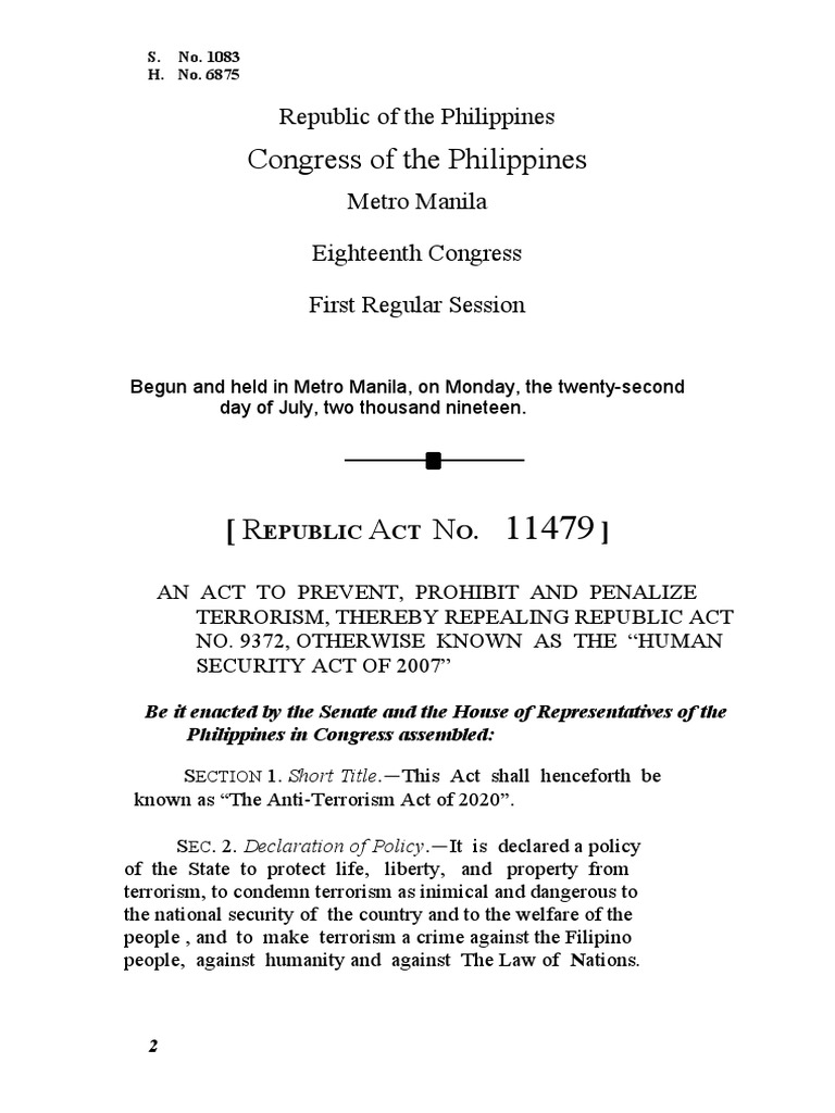 Republic Act No. 11479 | PDF