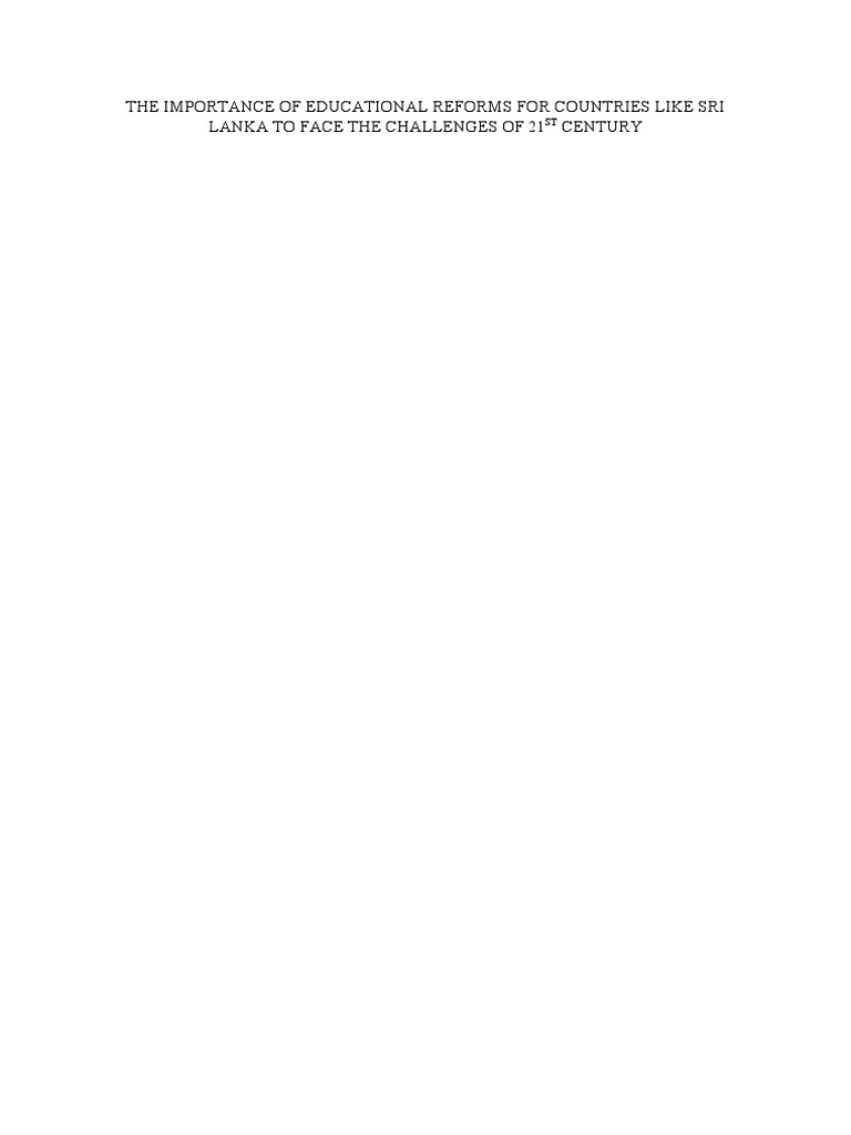 The Importance of Educational Reforms | PDF | Teachers | Schools