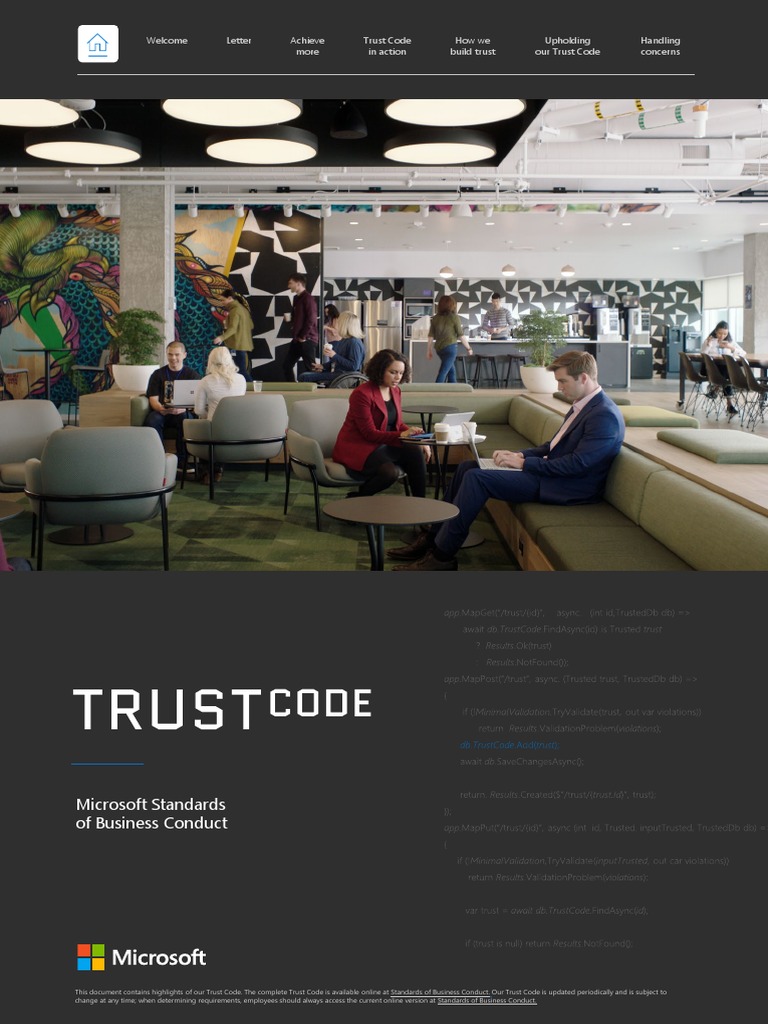Microsoft Trust Code Overview | PDF | Business | Microsoft