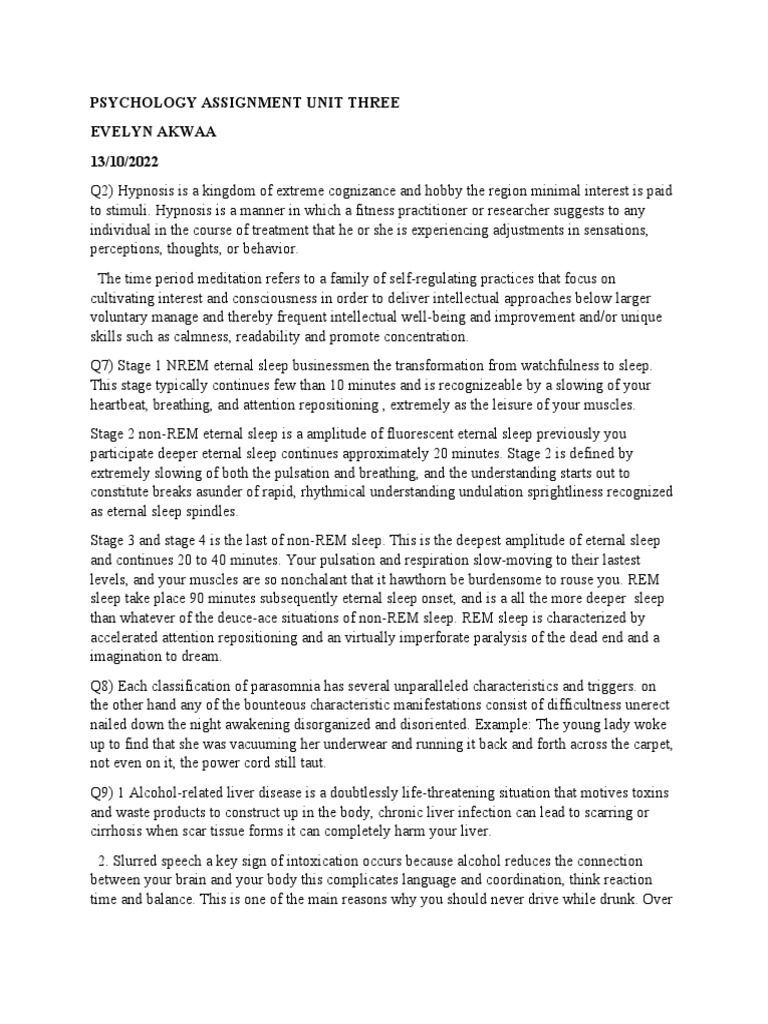 Psychology Unit Three | PDF | Senses | Perception