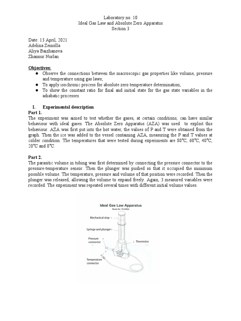 Lab 10 | PDF | Gases | Temperature