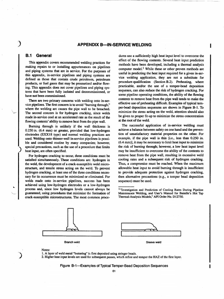 Api Standard 1104 (Appendix B) | PDF