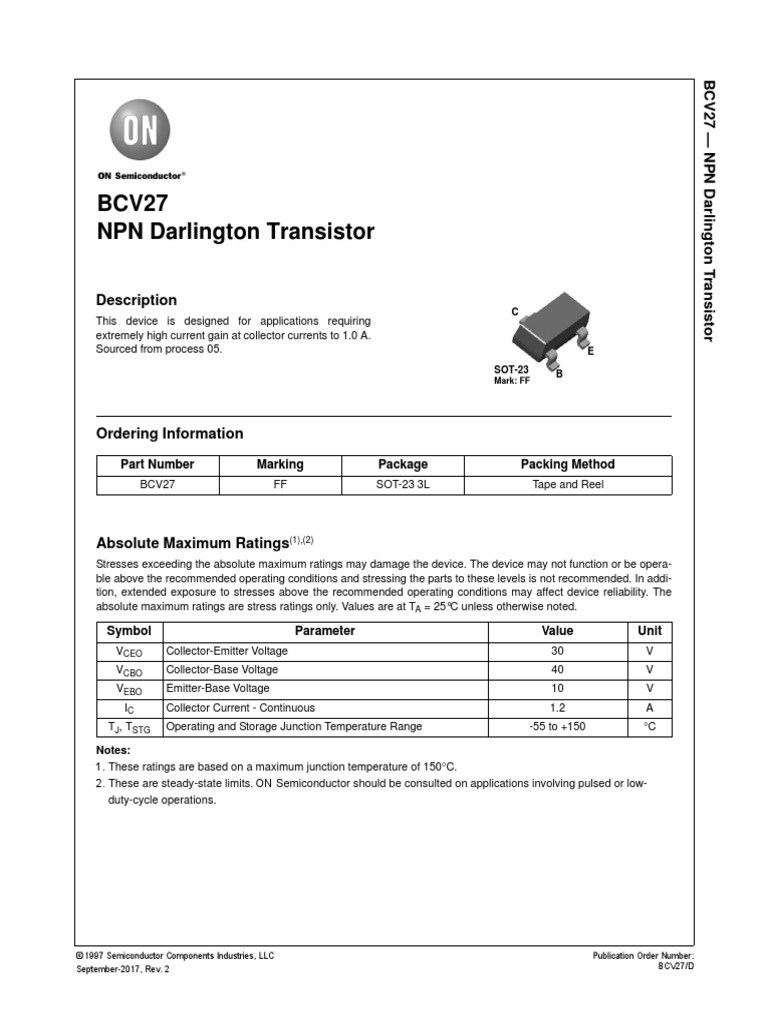 BCV27 | PDF | Bipolar Junction Transistor | Transistor
