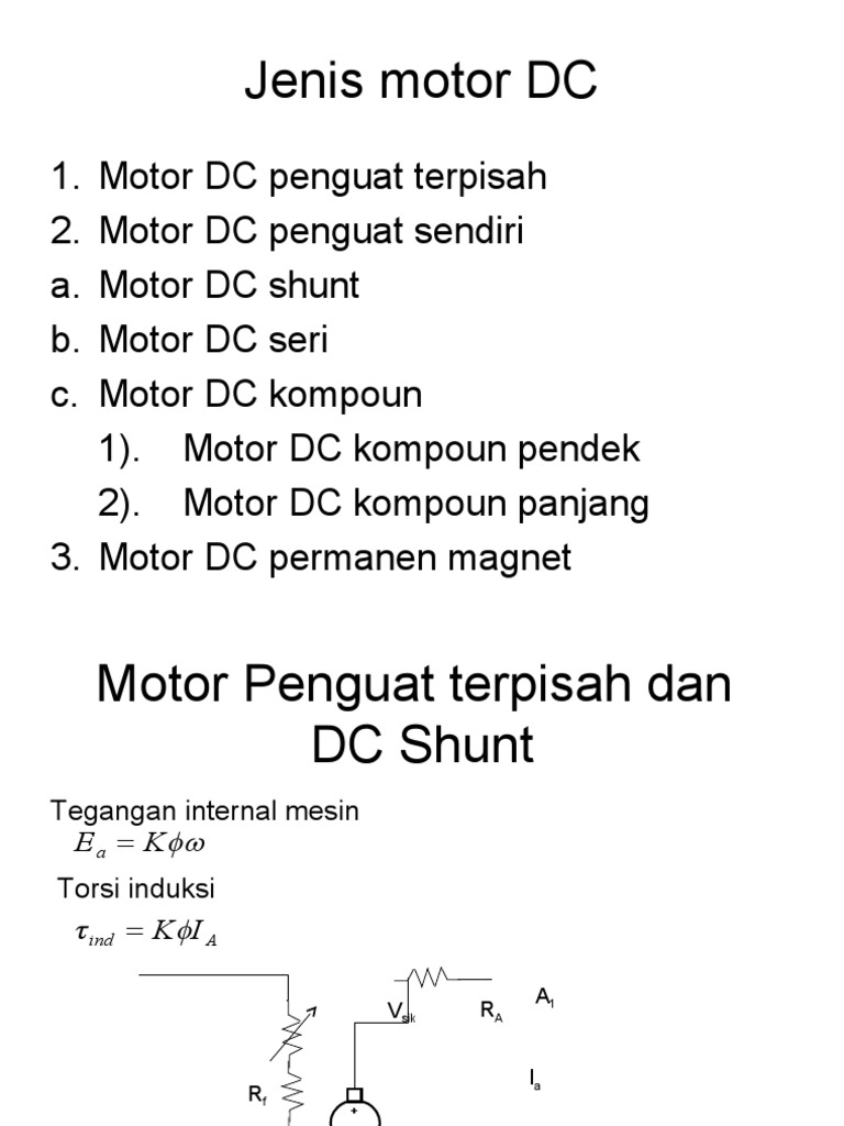Jenis dan Karakteristik Motor DC | PDF