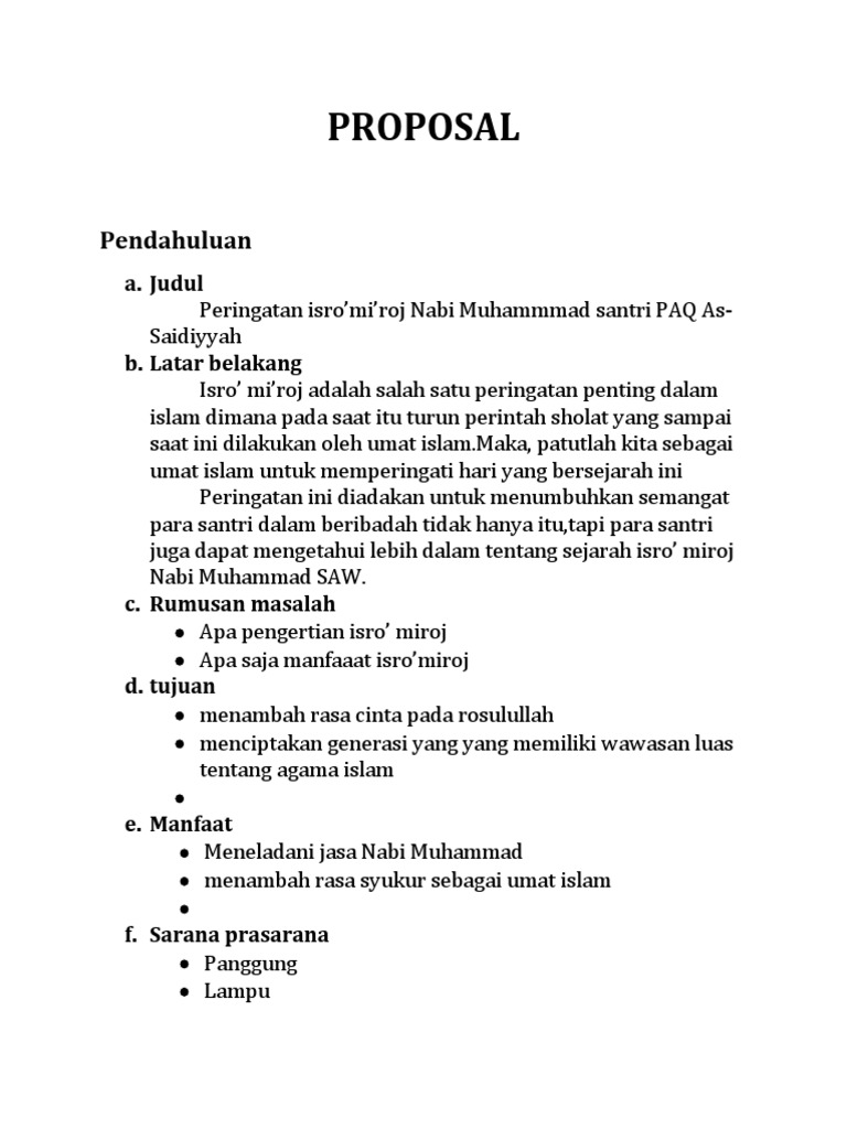 PROPOSAL Isro Miroj | PDF