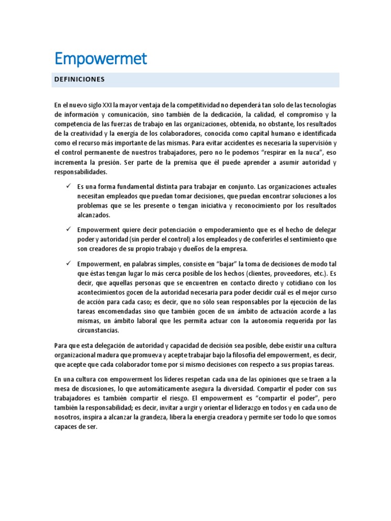 3.5 Empowerment | PDF | Empoderamiento | Liderazgo
