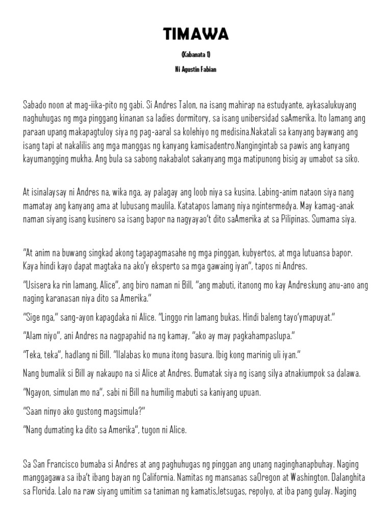 TIMAWA (Nobela) - 9 | PDF
