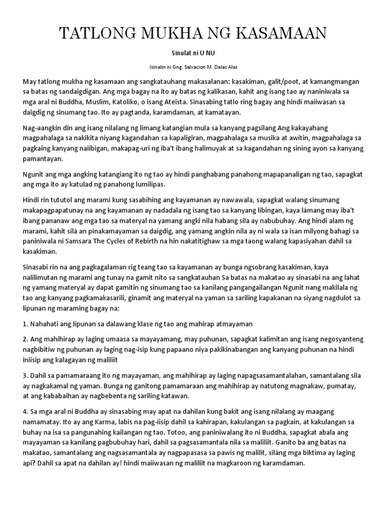 Tatlong Mukha NG Kasamaan-9 | PDF