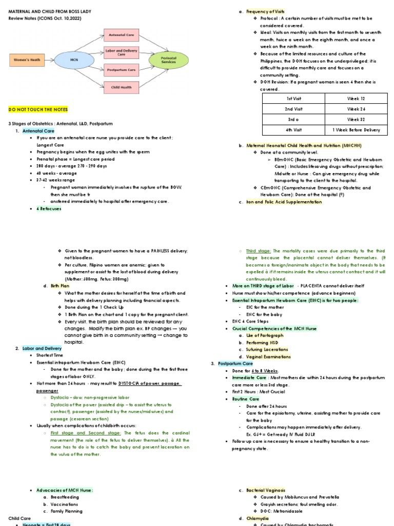 Maternal and Child Notes Icons | PDF | Childbirth | Pregnancy