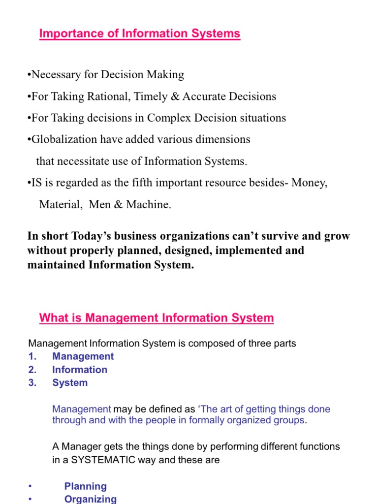 Importance of Information Systems | PDF | Feasibility Study | Information System