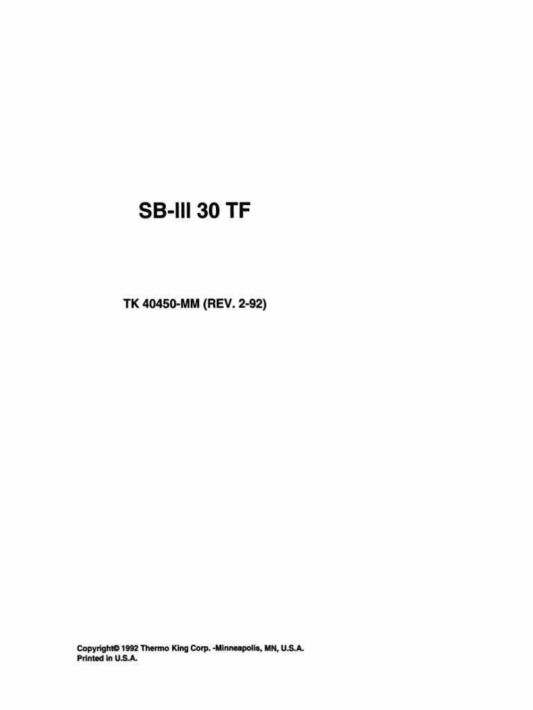 SB-III 30TF TK40450-2-MM (Rev 2-92) | PDF
