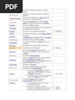A List of Ologies | PDF | Biology | Science
