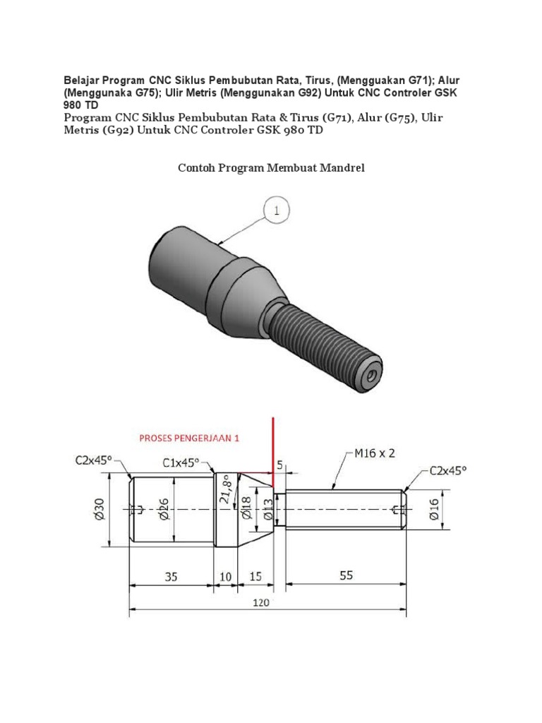 Belajar Program CNC Siklus Pembubutan Rata | PDF