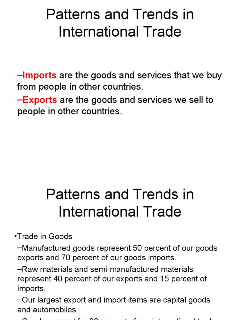 Patterns and Trends in International Trade | PDF | Comparative ...