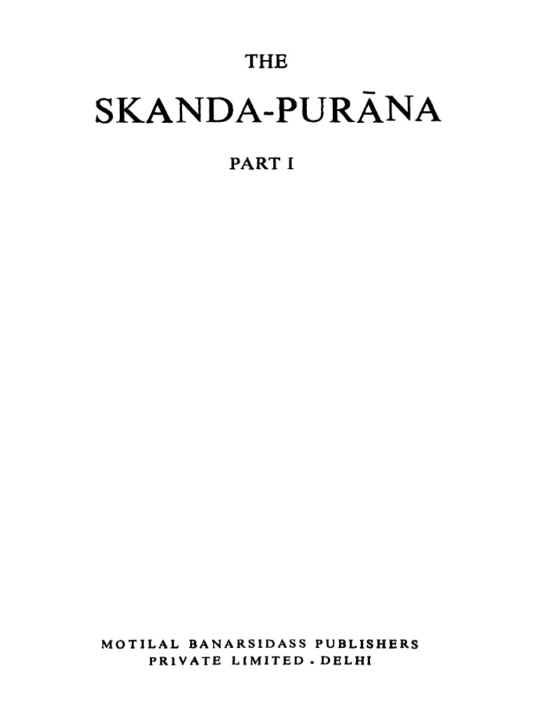 Skanda Purana English Translation Part 1 | PDF