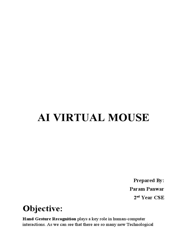 Project Report - AI Virtual Mouse | PDF | Emerging Technologies ...