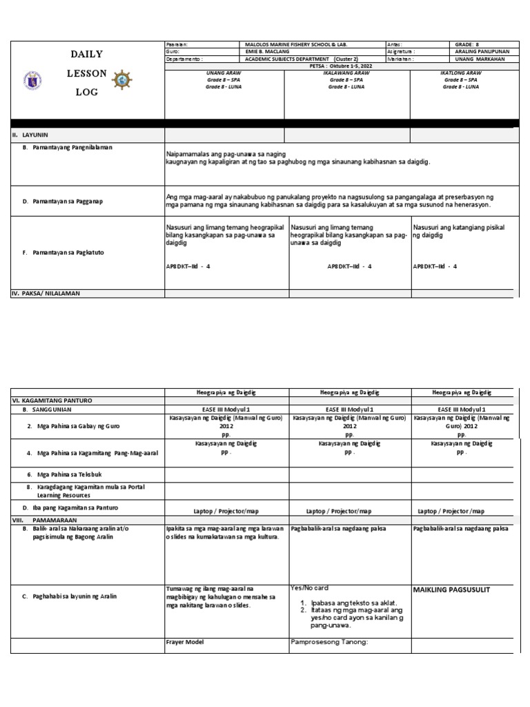 DLL AP8 Oct. 1-5 | PDF
