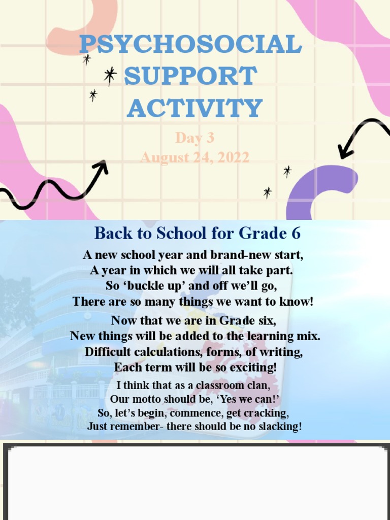 Grade 6 Psychosocial Support Activities | PDF | Learning | Emotional ...