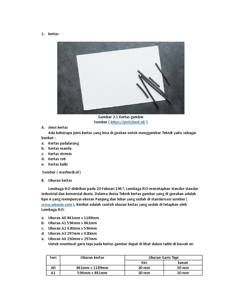 Jenis dan Ukuran Kertas Teknik | PDF